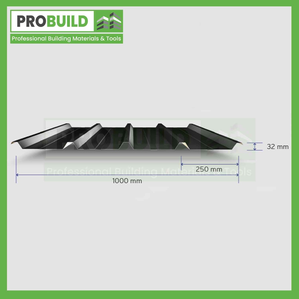 5 Ribs Roof Panel Profilled Trapezoidal Sheets | Probuild Malta