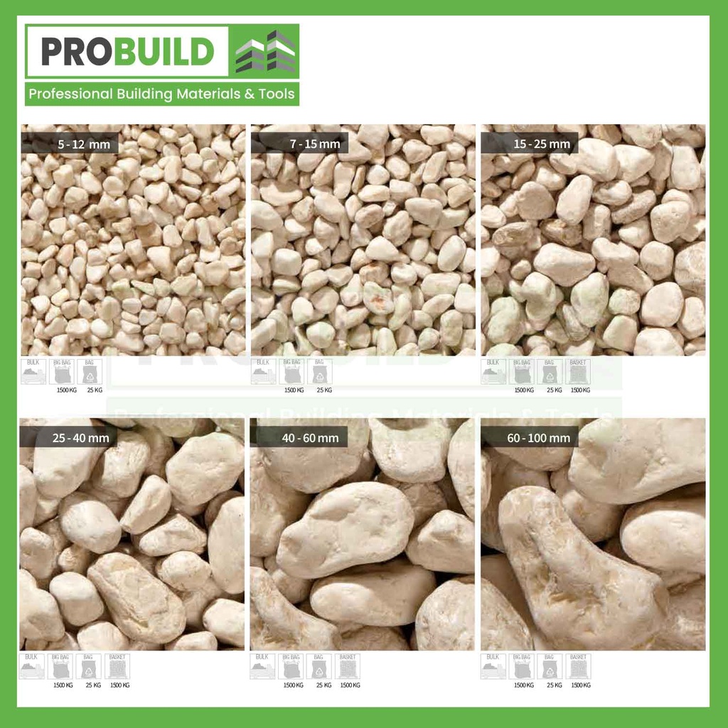 Botticino Marble Pebbles | Probuild Malta