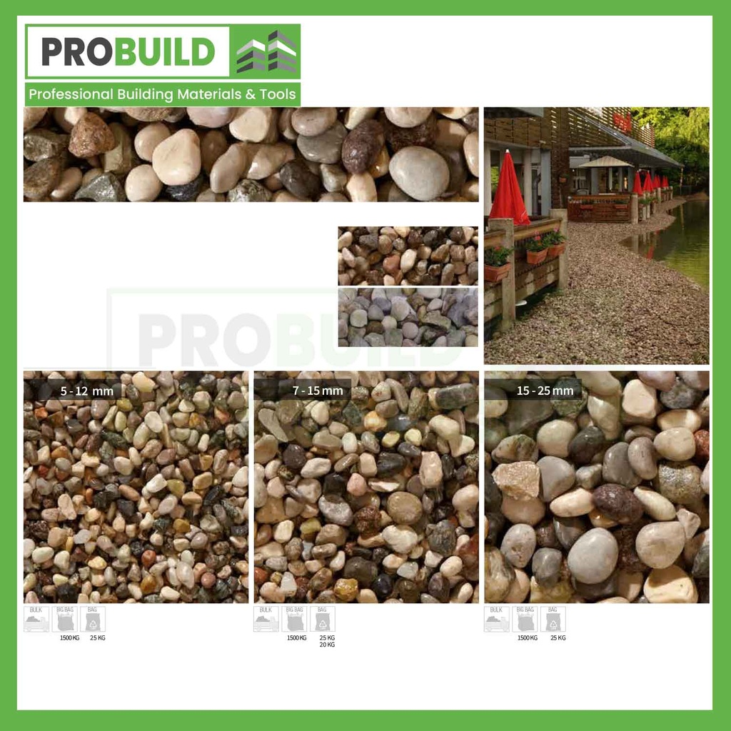 Millefiori Natural Pebbles | Probuild Malta
